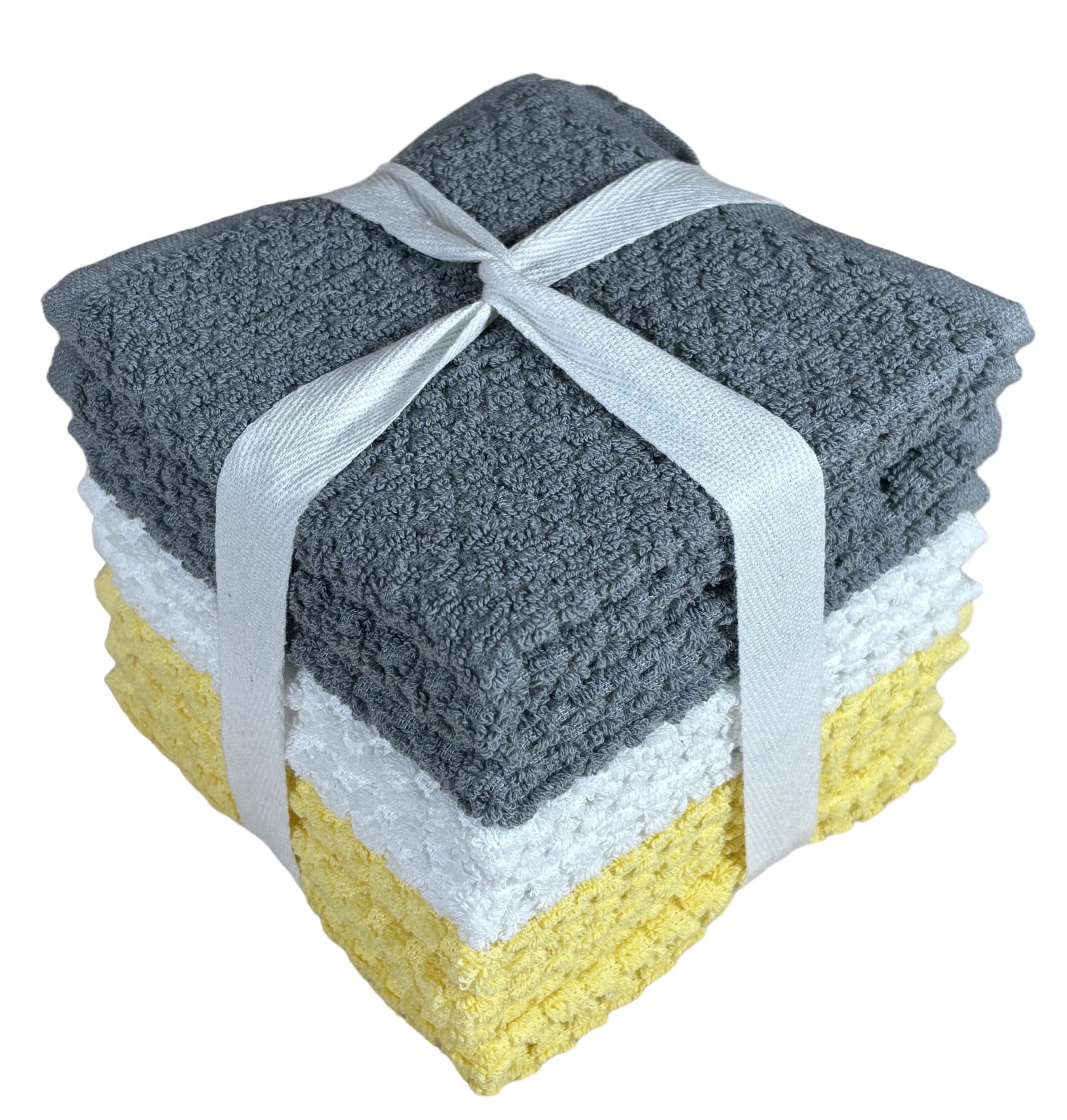 Washcloths Set of 8 - Popcorn Weave Wash Cloth Designed to Exfoliate ...