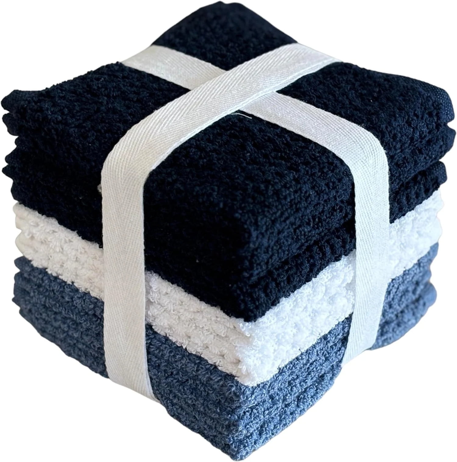 Washcloths Set of 8 - Popcorn Weave Wash Cloth Designed to Exfoliate ...