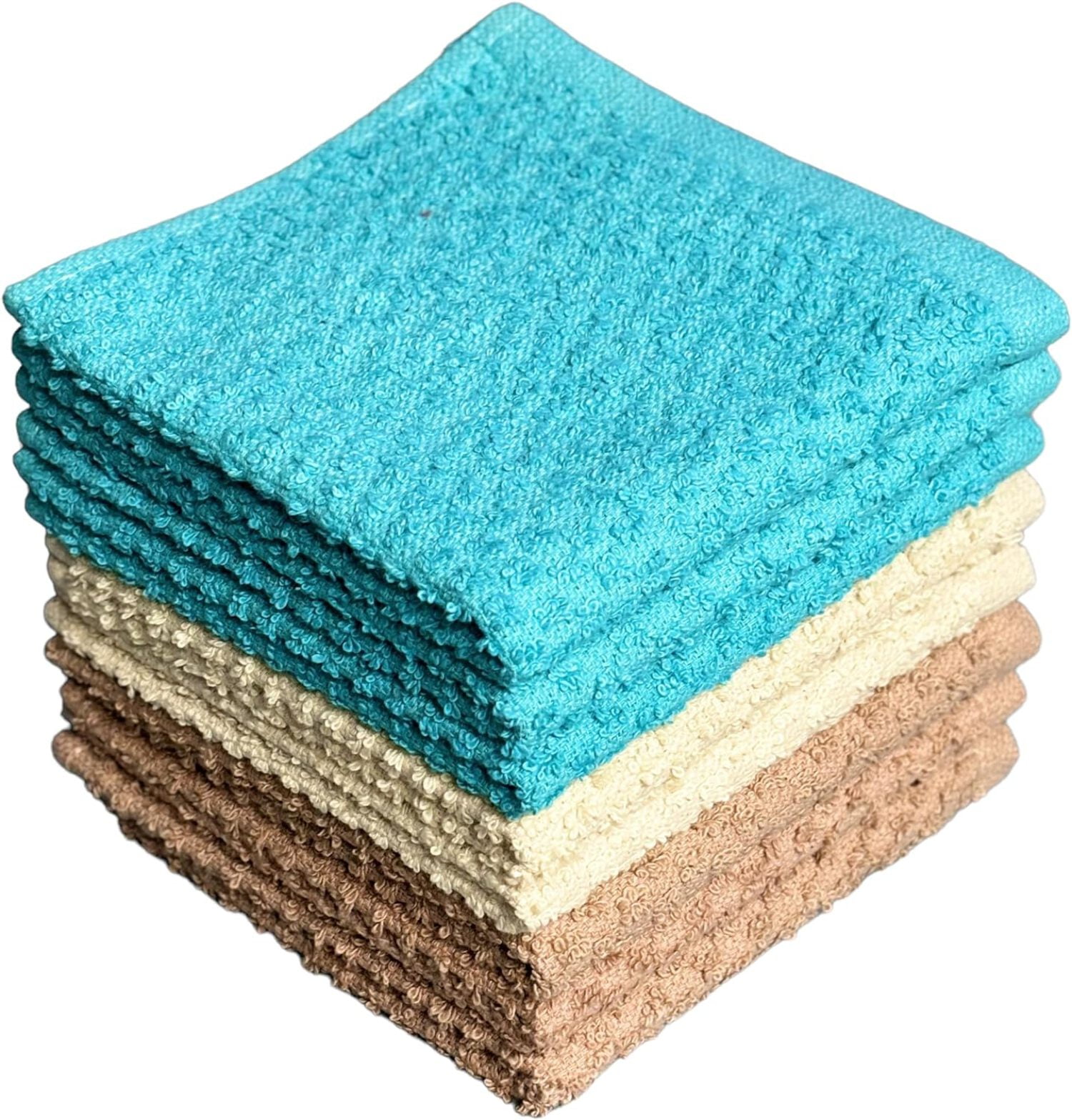 Washcloths Set of 8 - Popcorn Weave Wash Cloth Designed to Exfoliate ...