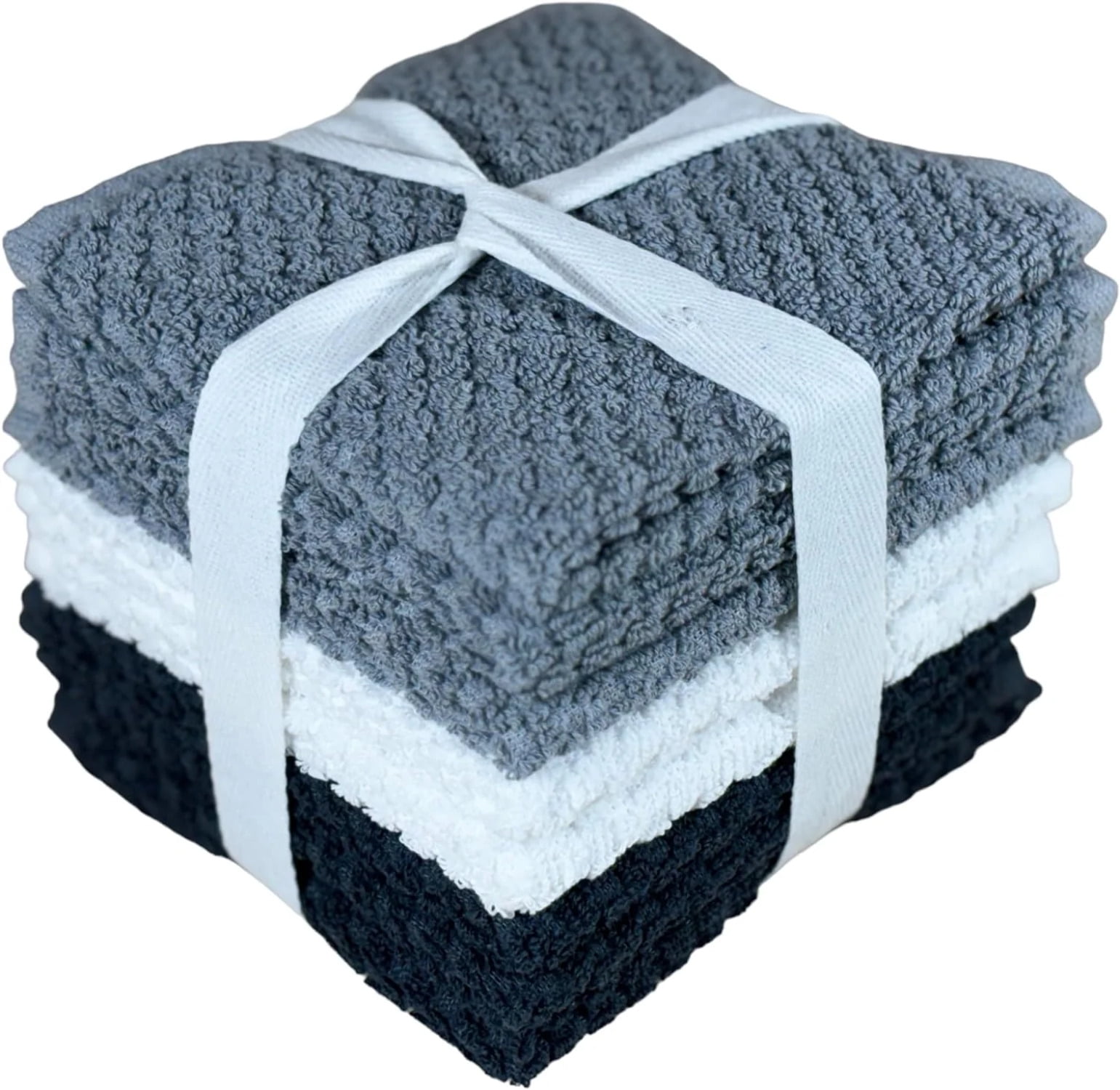 Washcloths Set of 8 - Popcorn Weave Wash Cloth Designed to Exfoliate ...