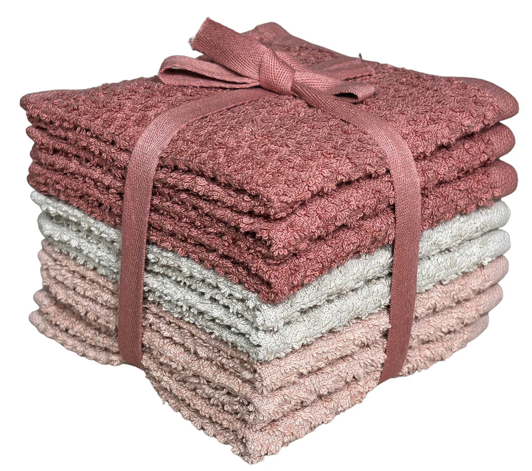Washcloths Set of 8 - Popcorn Weave Wash Cloth Designed to Exfoliate ...