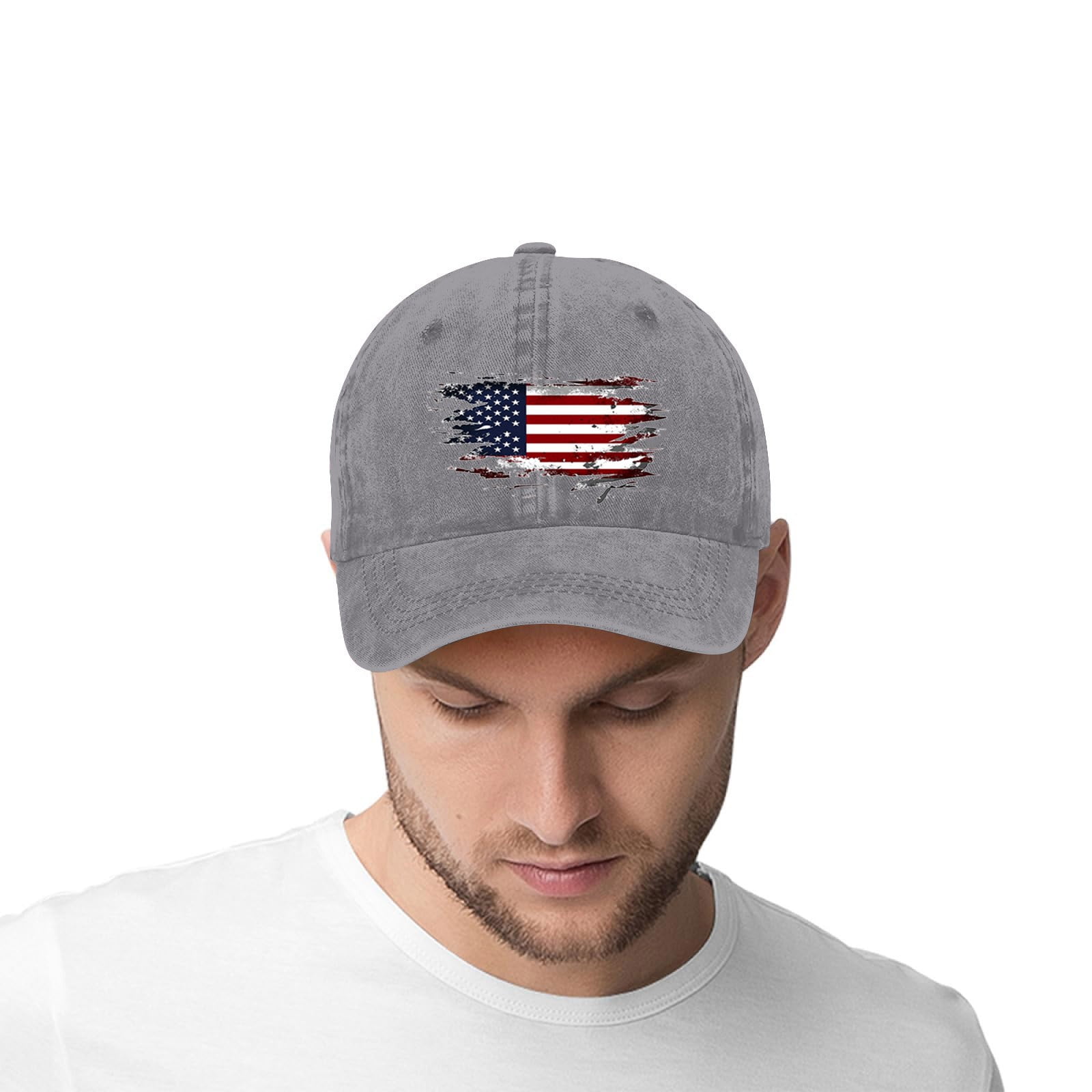 Washed American Flag Baseball Cap Retro Adjustable Sun Dad Gift Hats ...