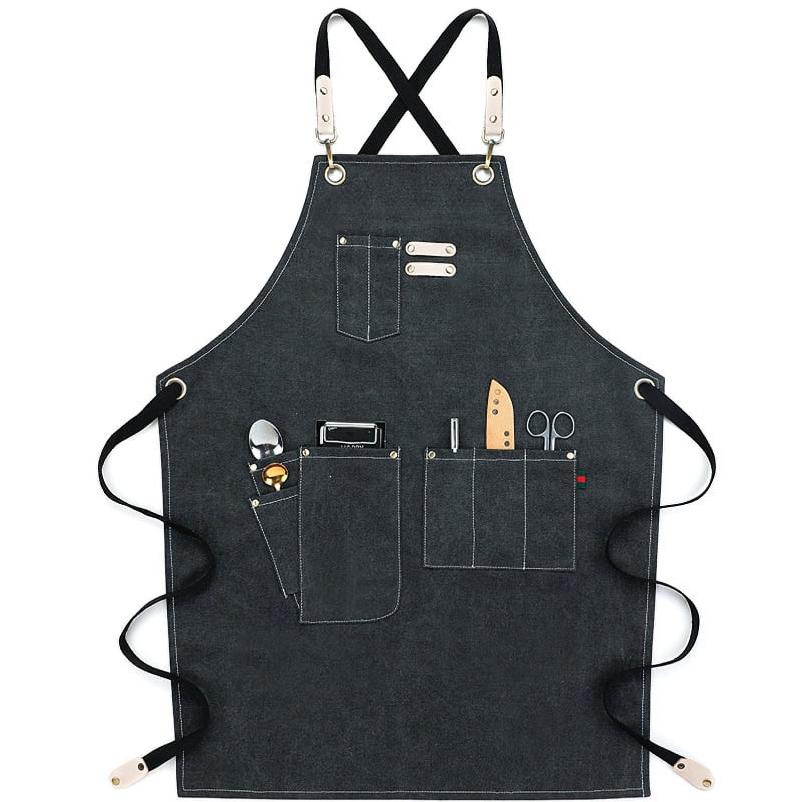 Washed Canvas Apron Women Fashion Painting Hair Salon Coffee Shop Work ...
