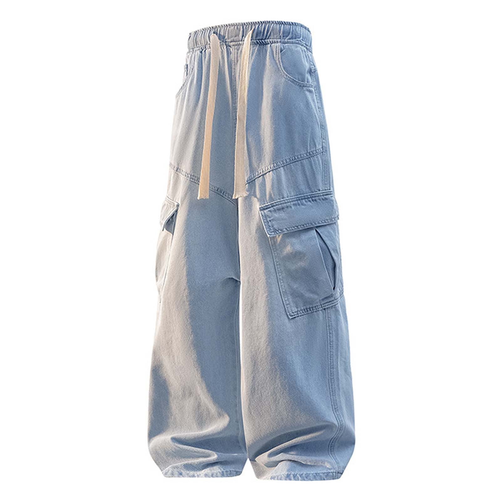 Washed Casual Wide Leg Denim Pants, Men's Baggy Hop Jeans 2026 Y2K ...