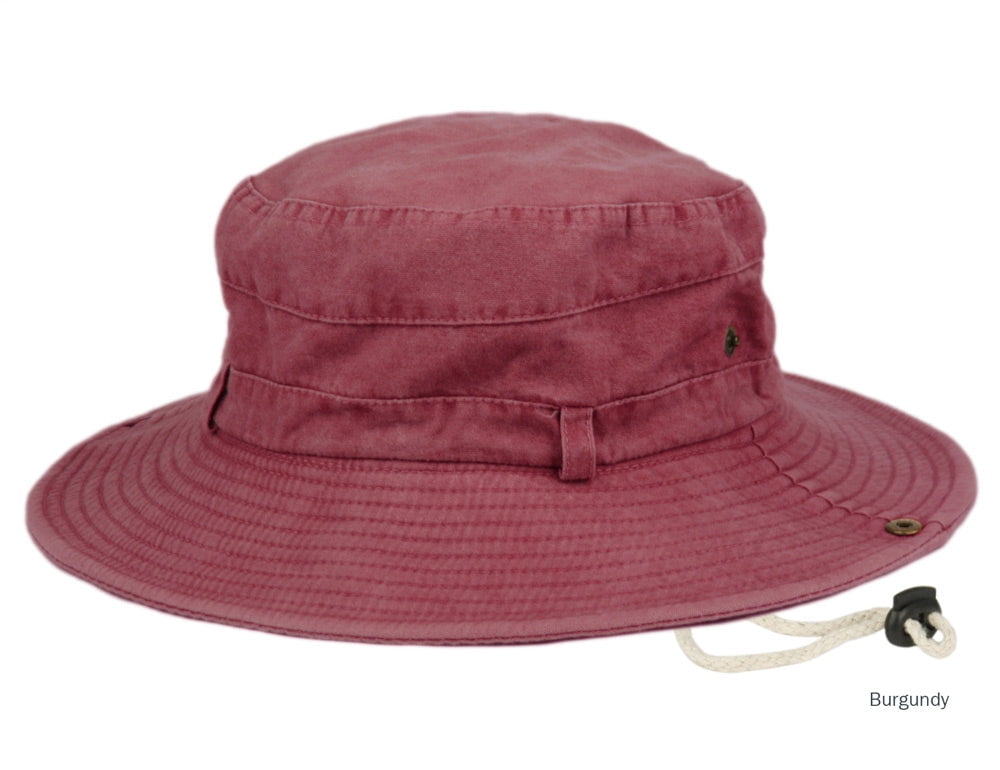 Washed Cotton Bucket Sun Hat With Chin Cord Strap - Walmart.com