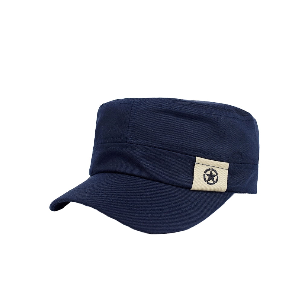 Washed Cotton Military Caps Cadet Army Caps Unique Design Vintage Flat ...