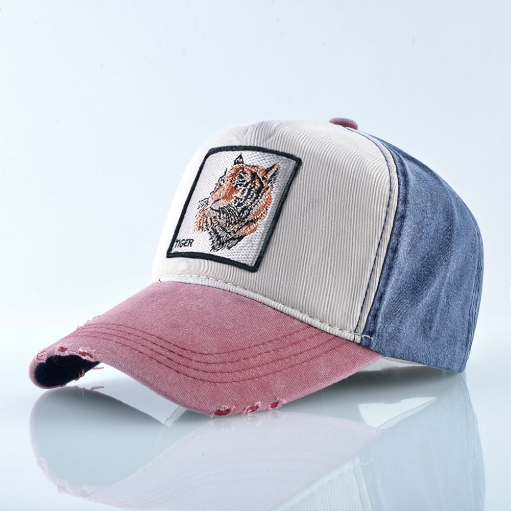 Washed Cotton Vintage Pure Cotton Embroidered Animal Baseball Cap ...