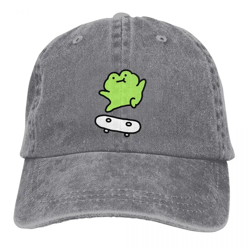 Washed Men's Baseball Cap Frog Trucker Snapback Caps Dad Hat Meme Golf ...