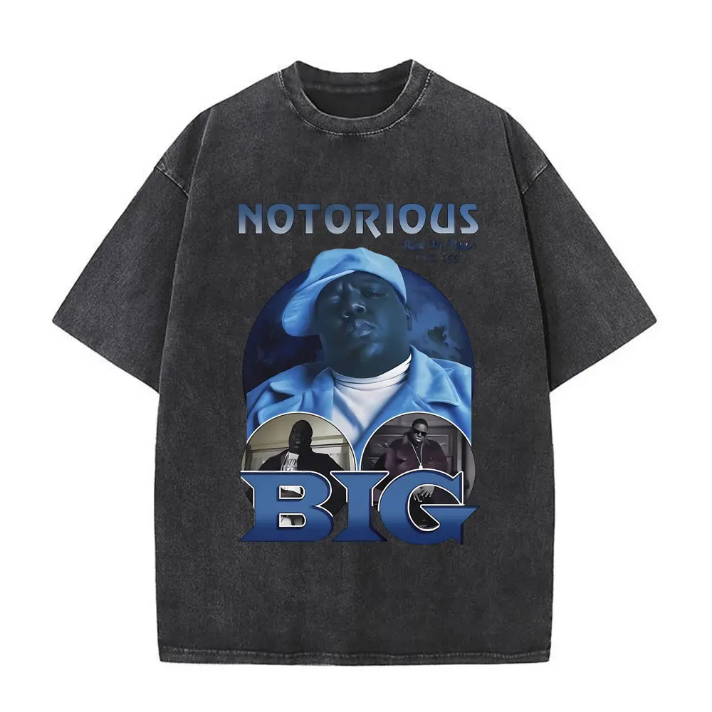 Washed Vintage Rapper The Notorious Big Graphic T-shirt Rap Biggie ...