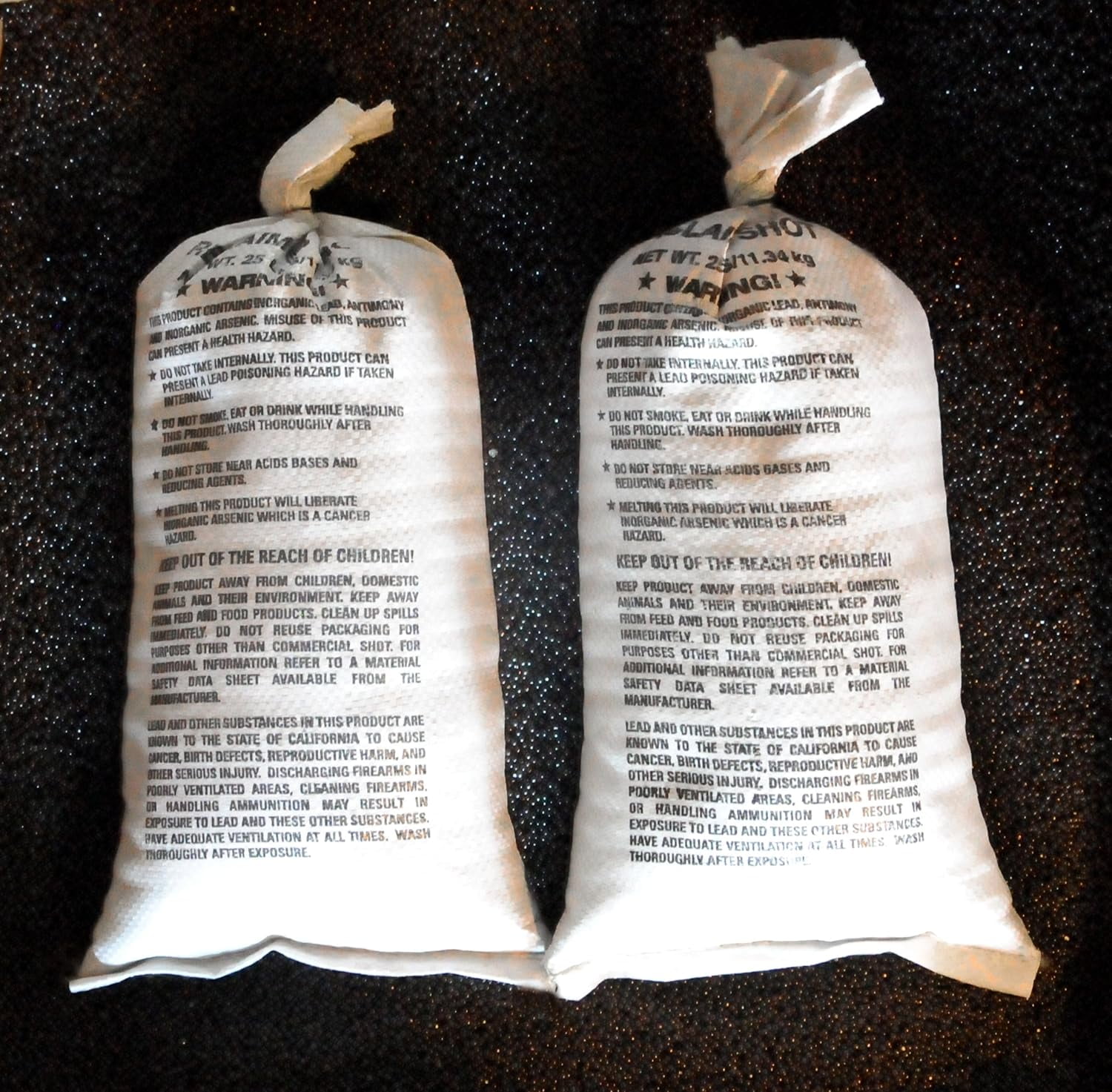 Washed and Re-graphited Reclaimed Lead Shot (2-25) Bags 50 pounds ...