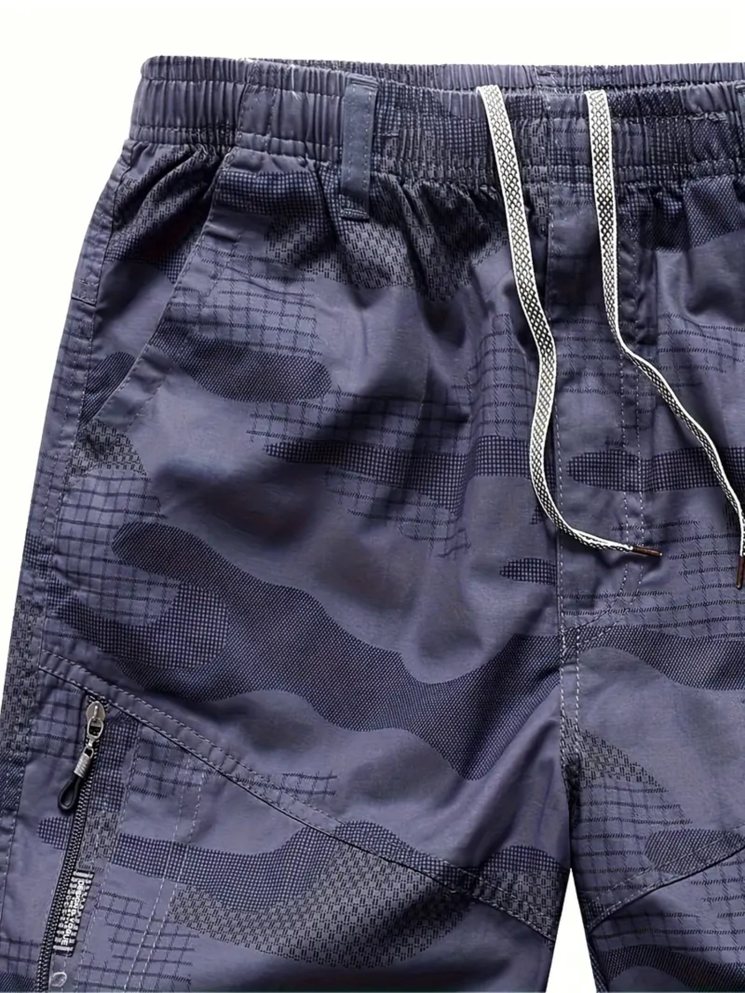 Washed pure cotton summer workwear shorts, men's camouflage print ...