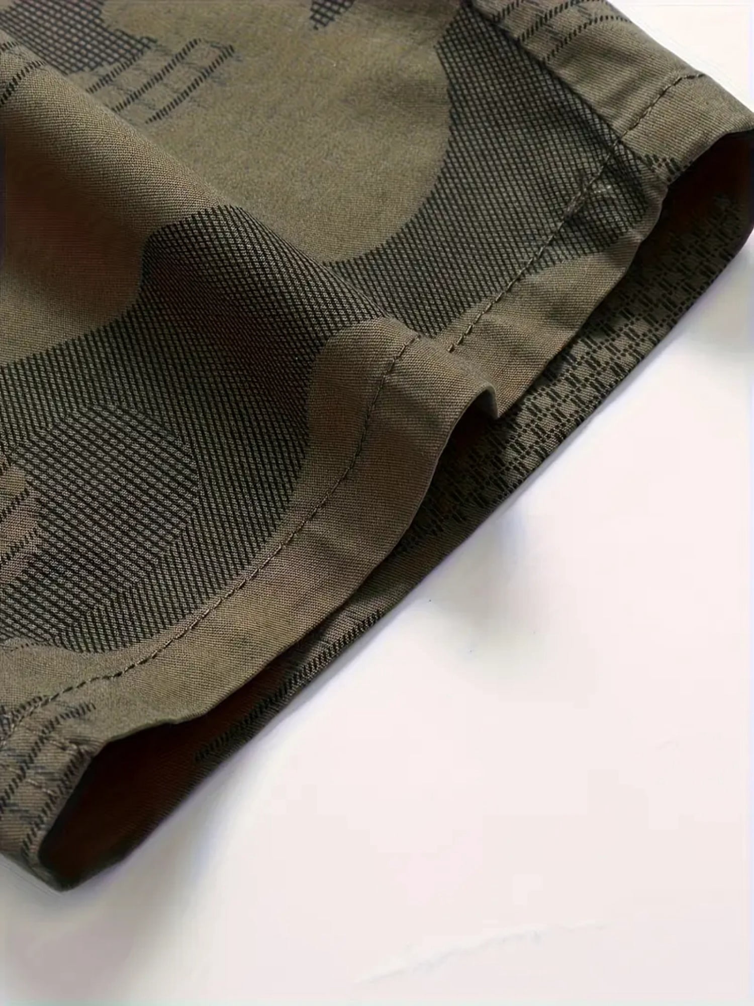 Washed pure cotton summer workwear shorts, men's camouflage print ...