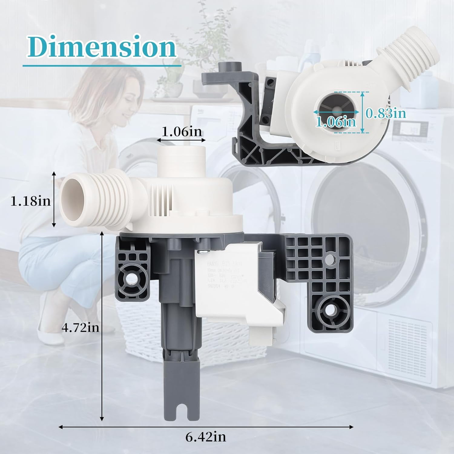 Washer Drain Pump Assembly for - 120V 60Hz 1.2A - Walmart.com