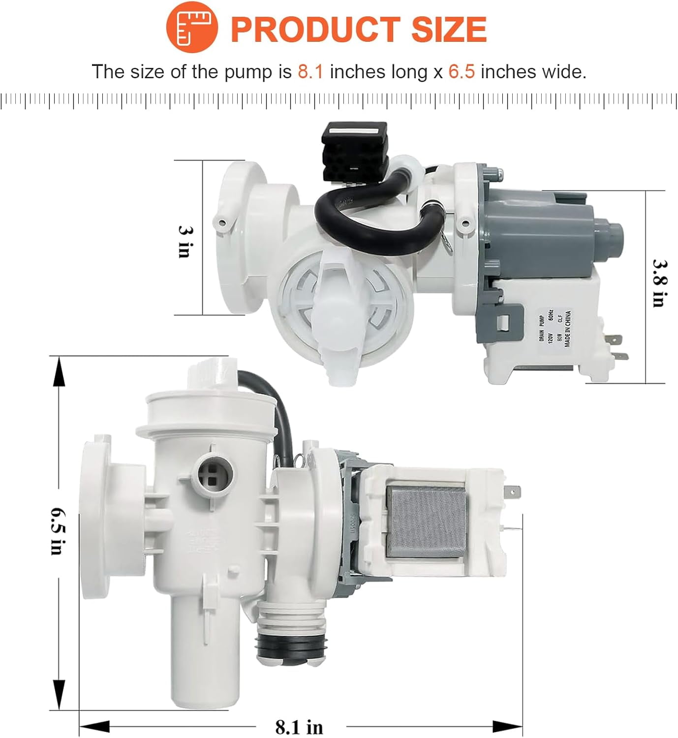 Washer Drain Pump Assembly for Washing - for 2677749 AP5582209 ...