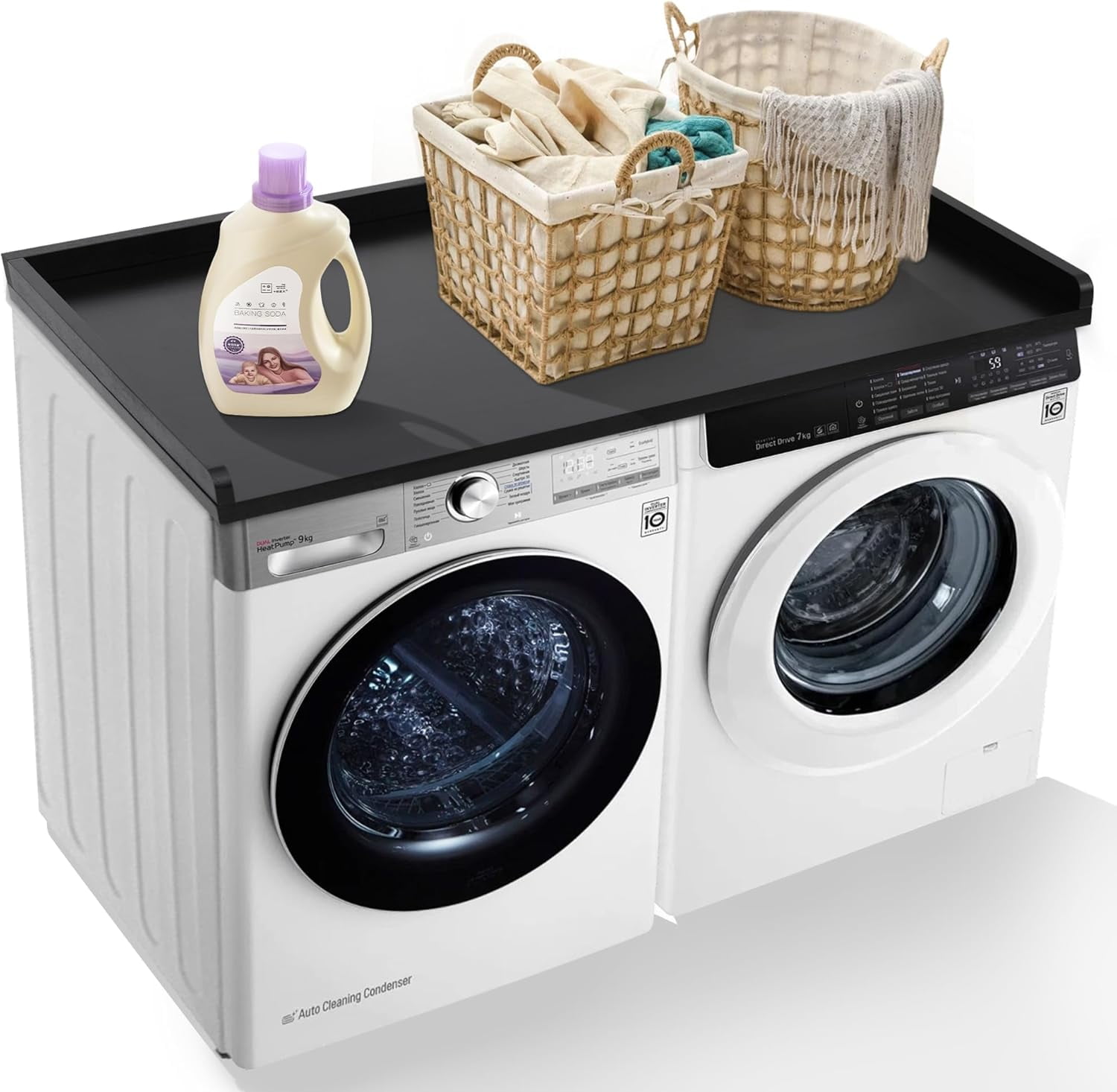 Washer Dryer Countertop, 100% Hard Wood Laundry Topper with Anti-Static ...