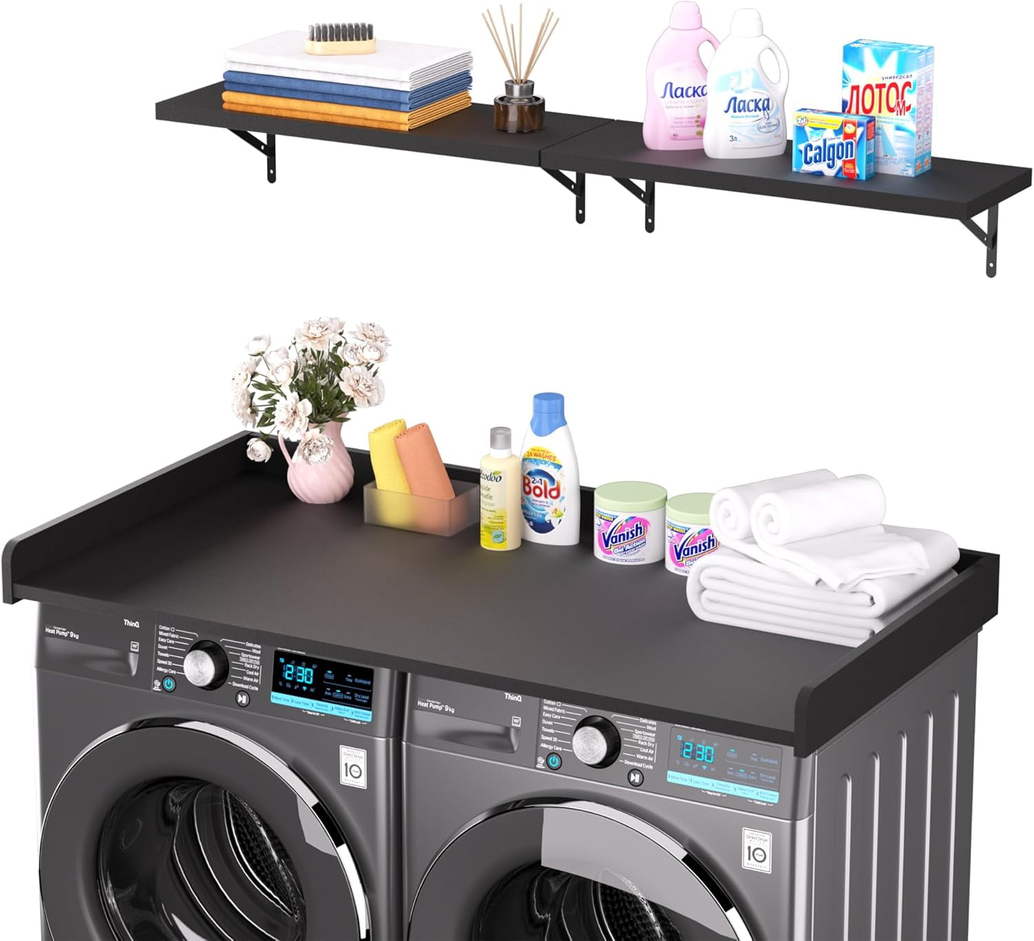 Washer Dryer Countertop, Laundry Counter Top Over Machines, Washer ...