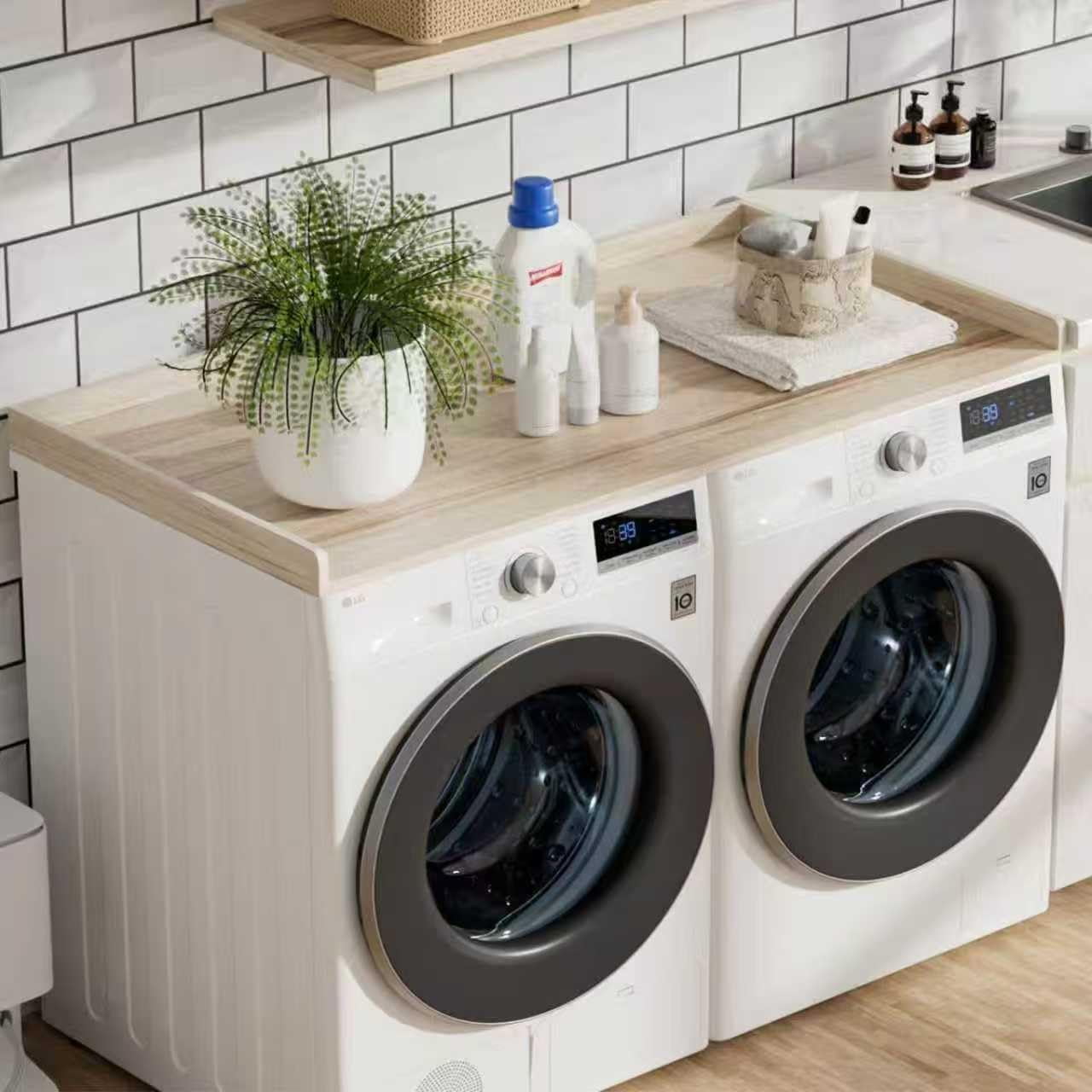 Washer Dryer Countertop, Laundry Countertop with Edge Rails - 27.5" x ...