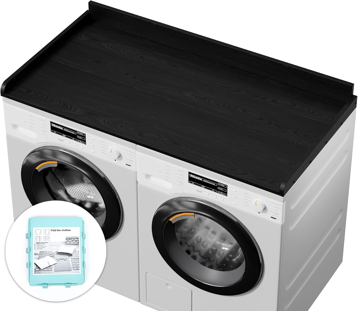 Washer Dryer Countertop, Laundry Room Wood Topper with Edge, 27.5" x 54 ...