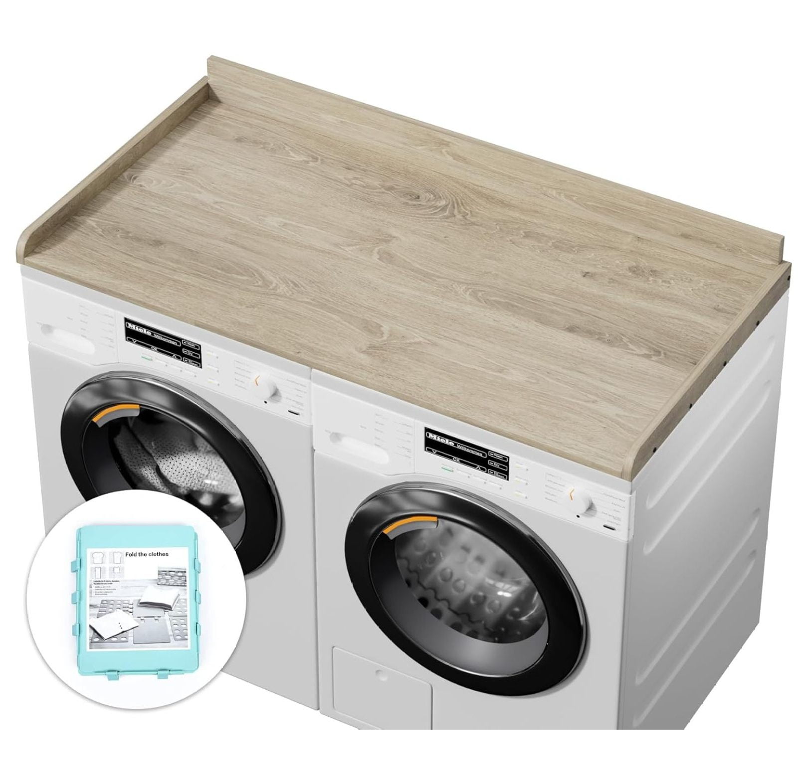 Washer Dryer Countertop, Laundry Room Wood Topper with Edge, 27.5" x 54 ...