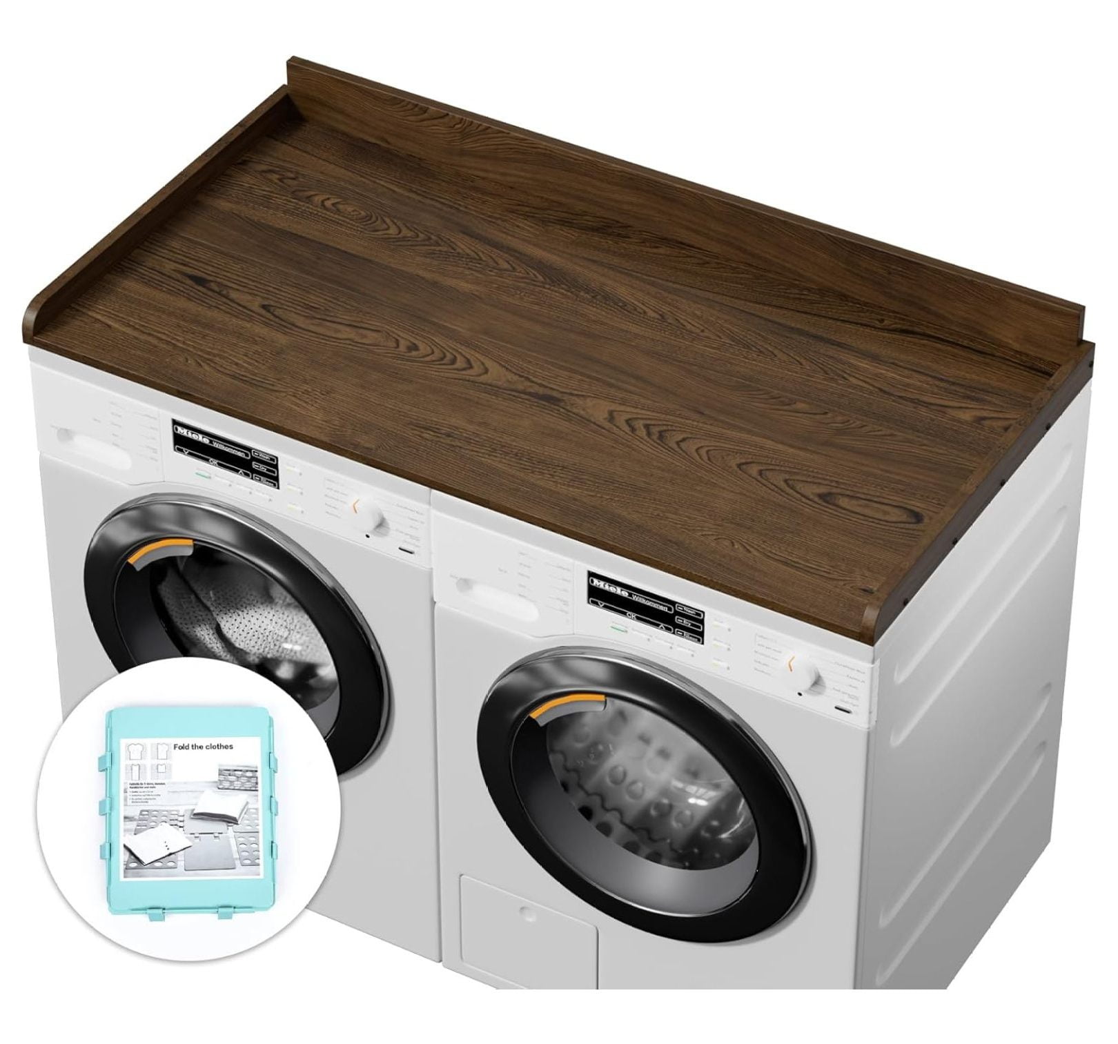 Washer Dryer Countertop, Laundry Room Wood Topper with Edge, 27.5" x 54 ...
