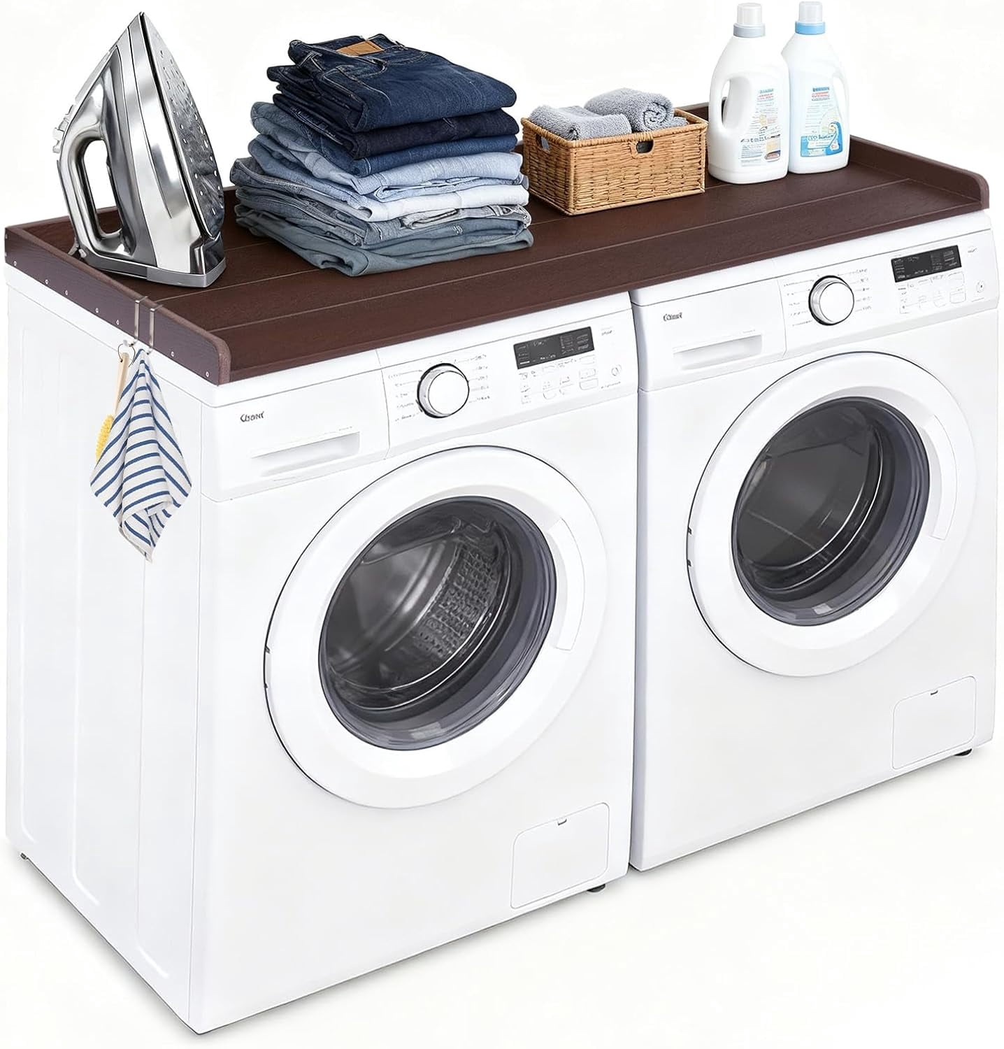 Washer and Dryer Countertop with Shelf 2-Tier Laundry Countertop 54 ...
