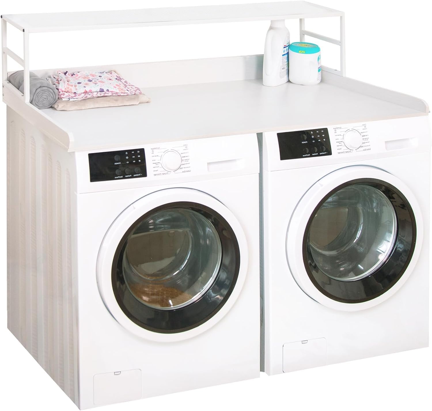 Washer Dryer Countertop for the Top, Wood Washer Dryer Topper with 2 ...