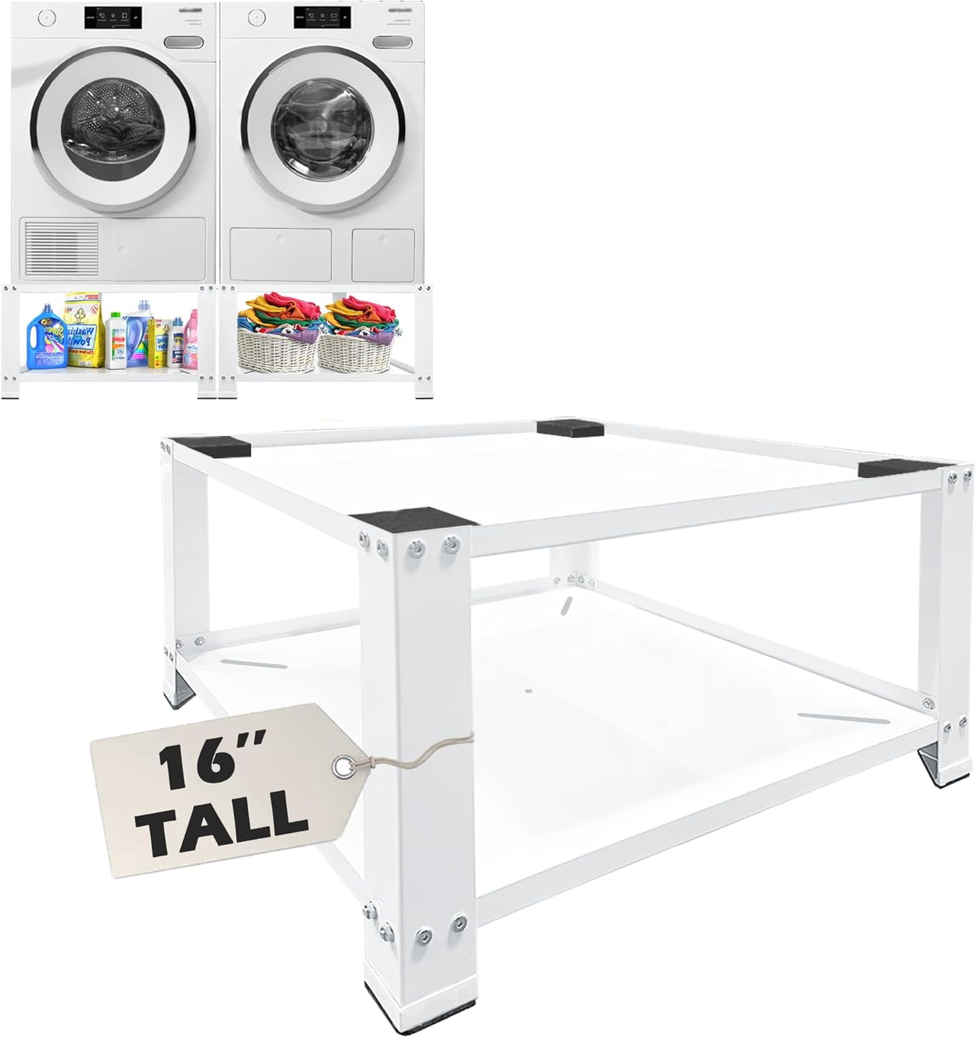 Washer and Dryer Pedestals 16" Height, Laundry Pedestal Universal Fit ...