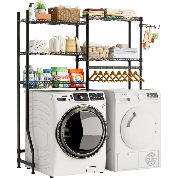 Over Washer and Dryer Shelves 3 Tier Adjustable Wire Shelving Laundry ...
