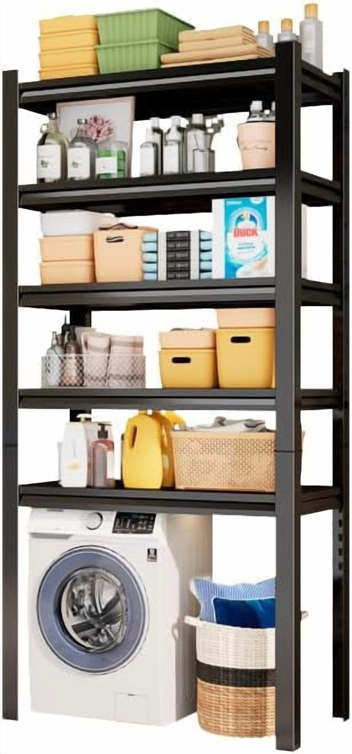 Over Washer and Dryer Shelves, 5 Tier Laundry Room Metal Freestanding ...
