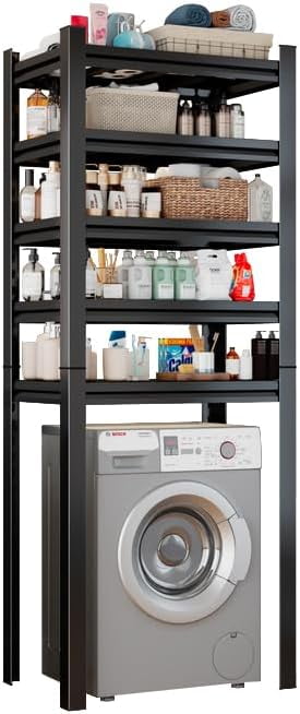 Over Washer and Dryer Shelves, 5 Tier Laundry Room Metal Freestanding ...