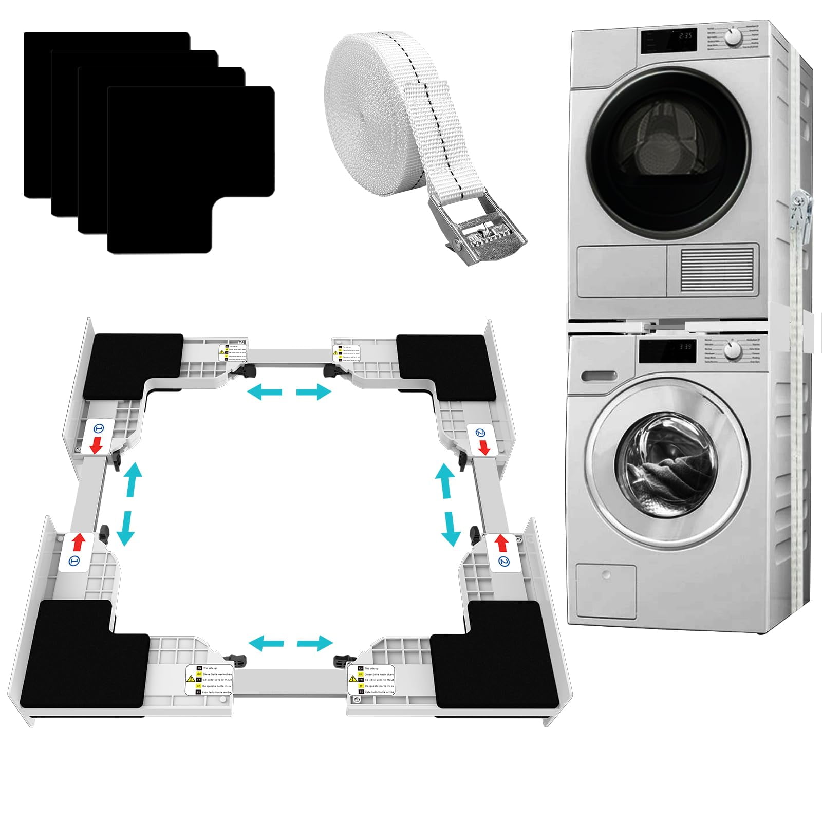 Washer Dryer Stacking Kit, Universal 21”-29” Washer and Dryer Stackable ...