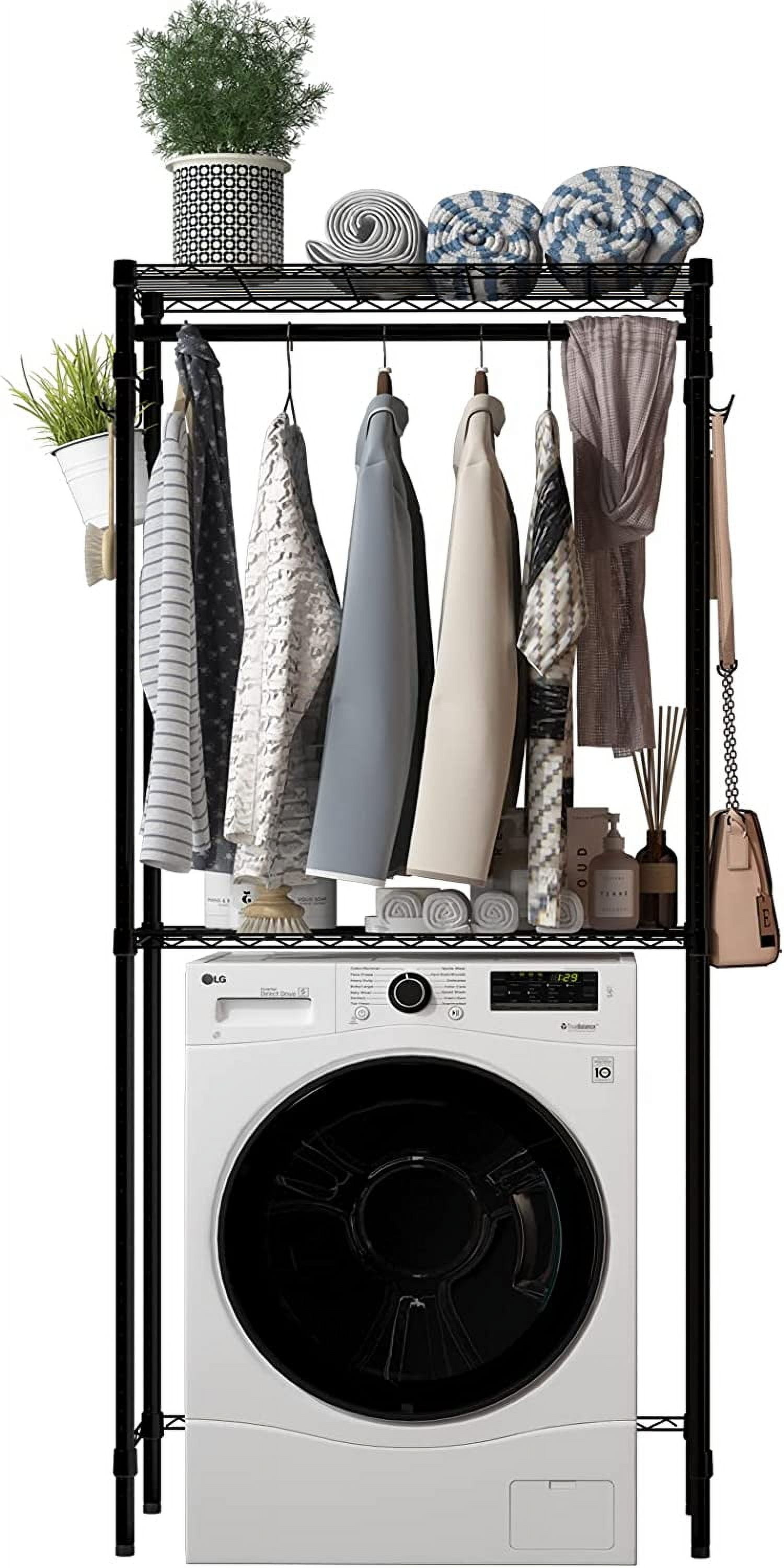 Over The Washer and Dryer Storage Shelf 2 Tier, Adjustable Height ...