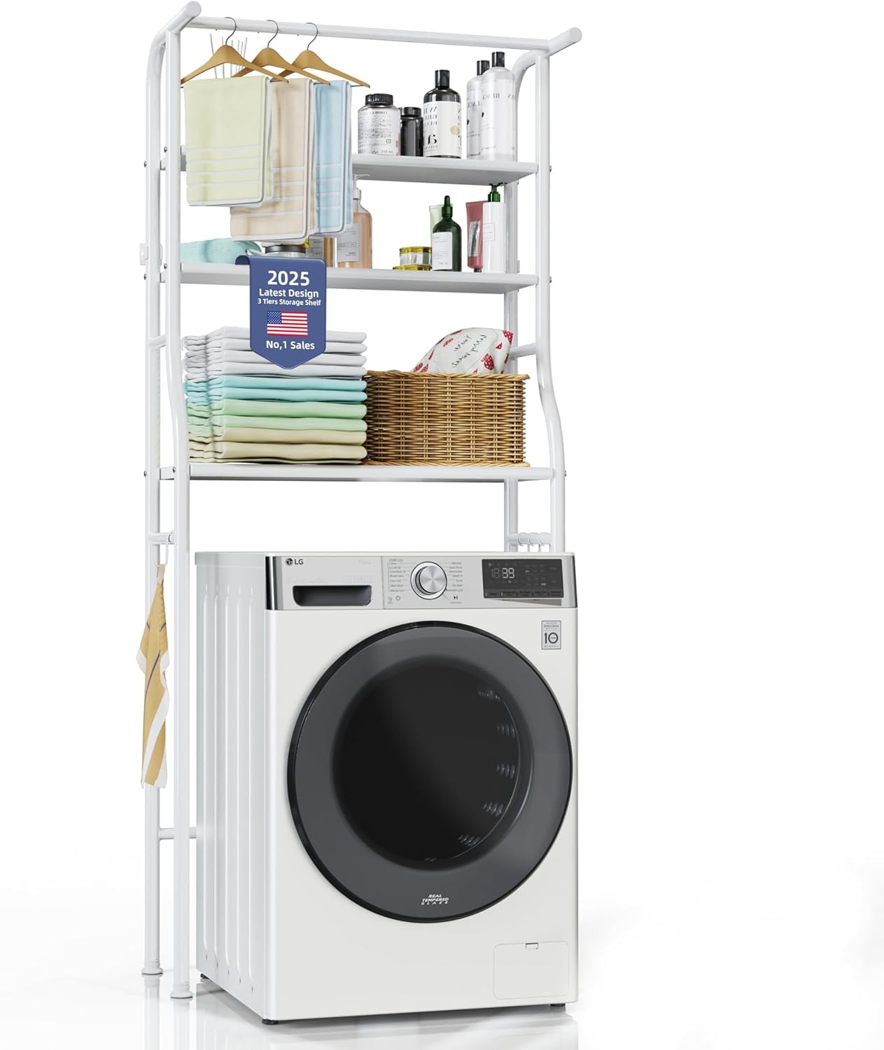 Over The Washer and Dryer Storage Shelf, 3 Tier Laundry Room Metal ...