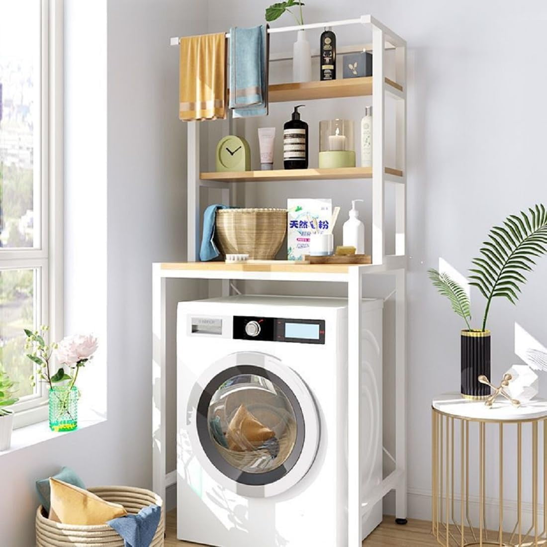 Over The Washer and Dryer Storage Shelf, 3 Tiers Laundry Room Shelves ...