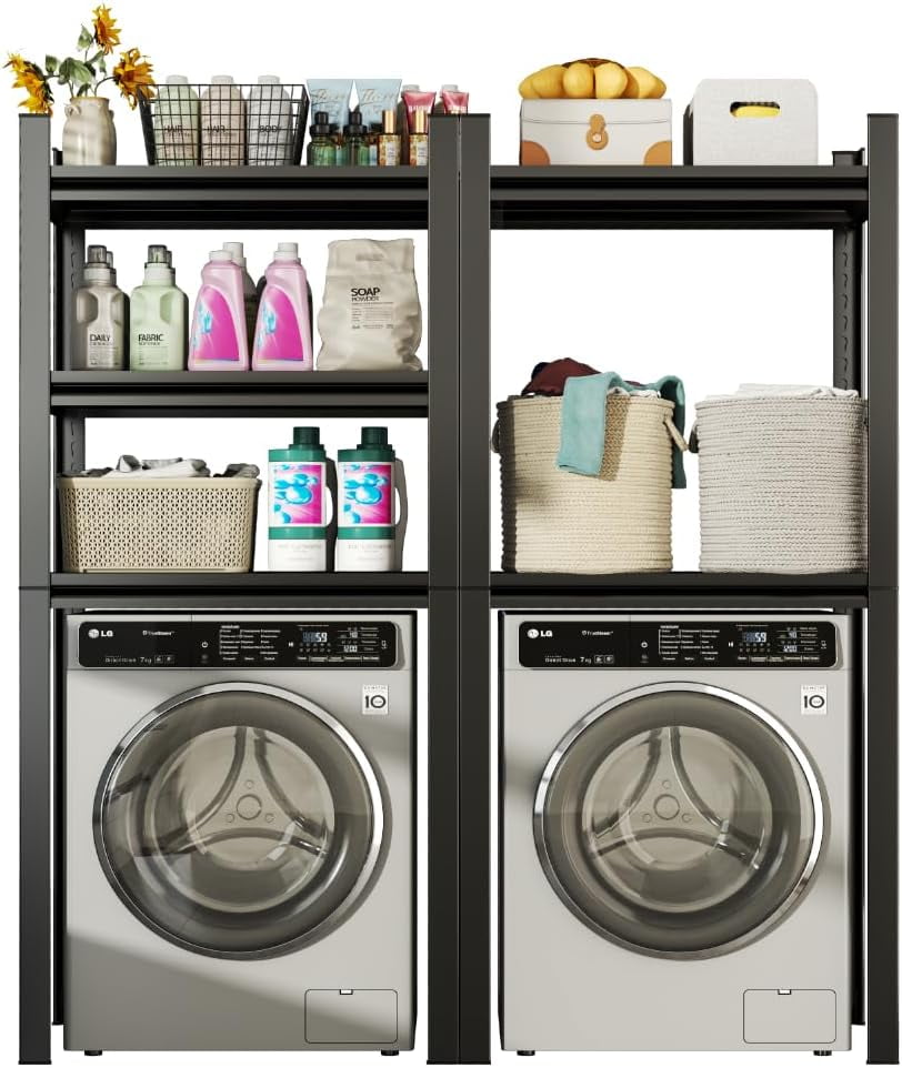 Over Washer and Dryer Storage Shelves,5 Tiers Laundry Room Standing ...