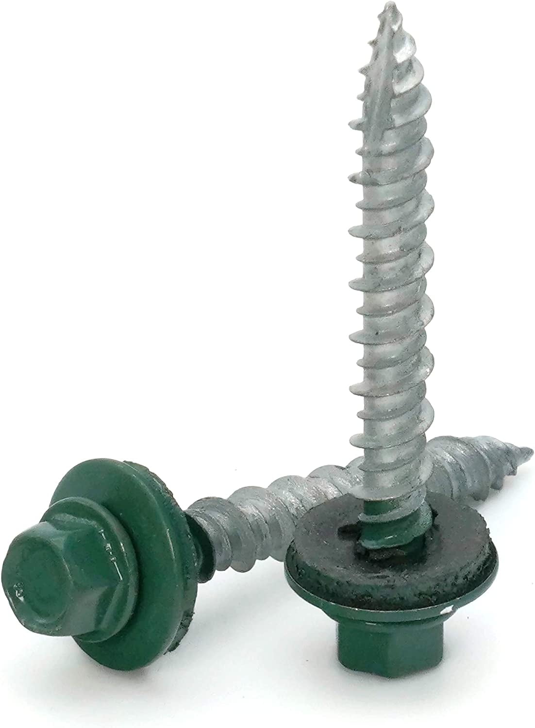 Washer Head Hi-Lo Thread Mechanical Galvanized Roofing Screws Green ...