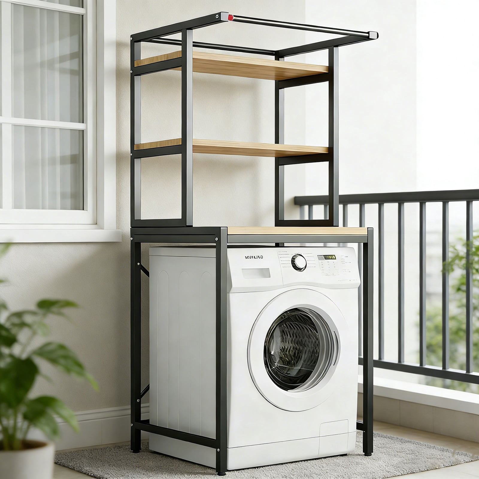 Over the Washer Storage Shelf - Multi-Tier Organizer for Laundry Room ...