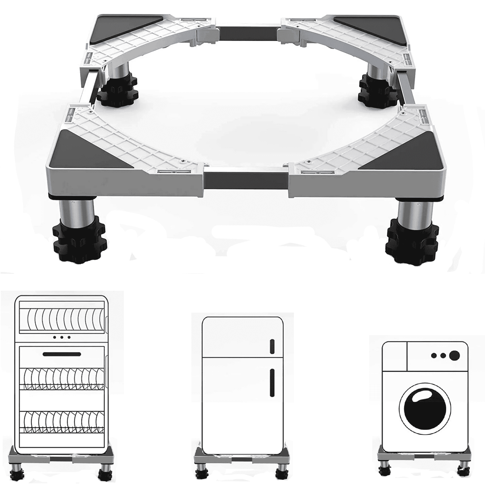 SEISSO Mini Fridge Stand, Adjustable Washer/Dryer Stand, Universal ...