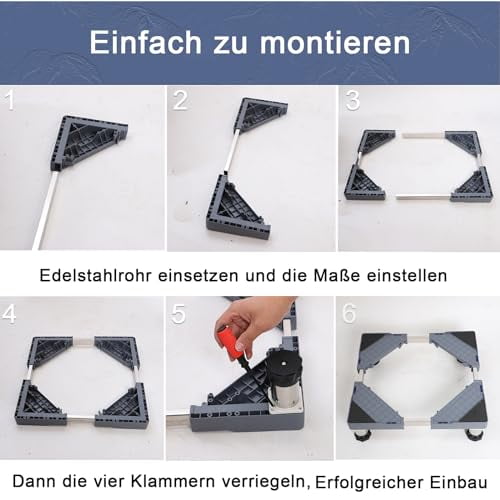 Washer stand Heavy Duty Adjustable washing machine pedestal legs Height ...