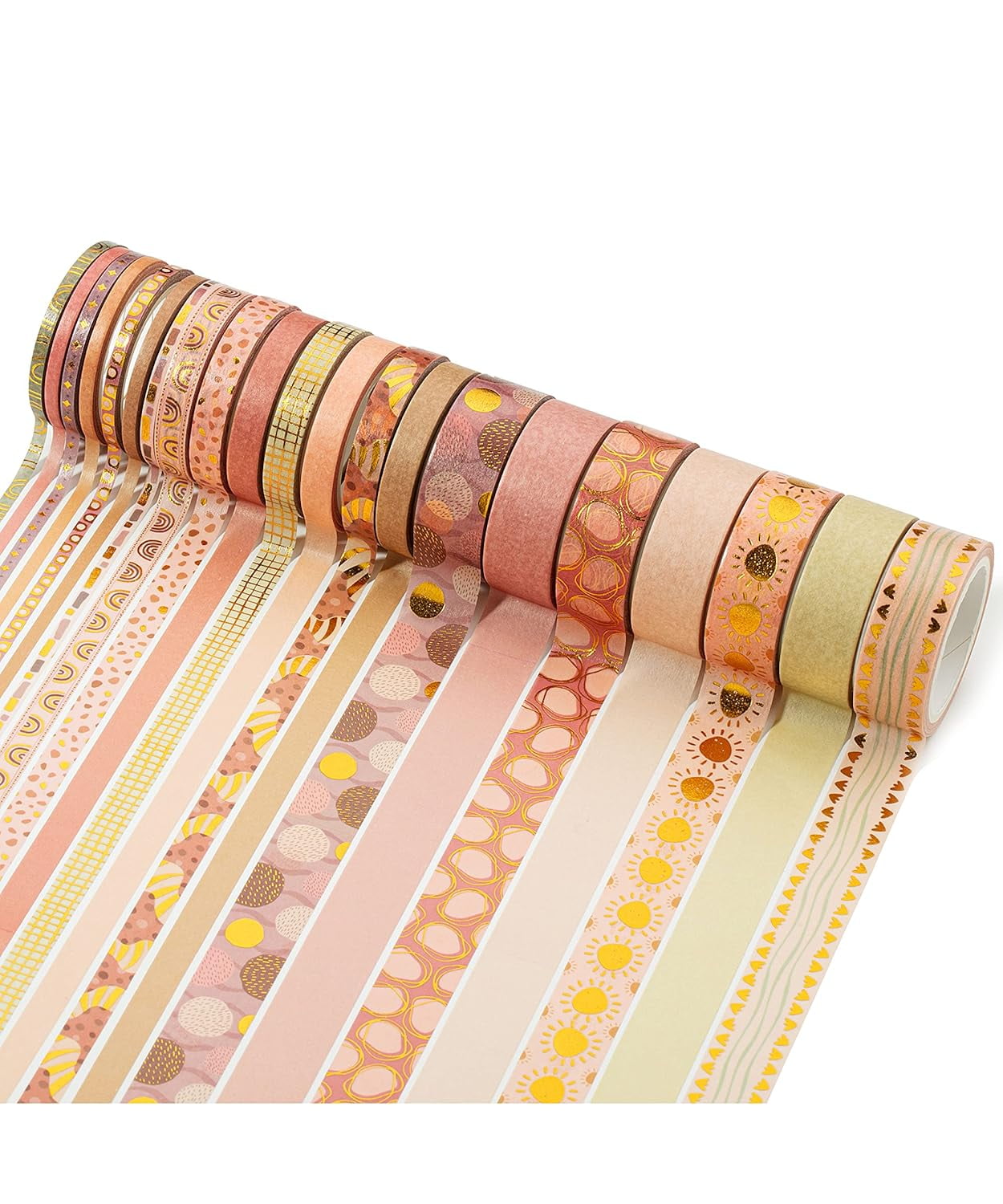 Washi Tape Set, 21 Rolls, Assorted Sizes, Floral Washi Tape for ...