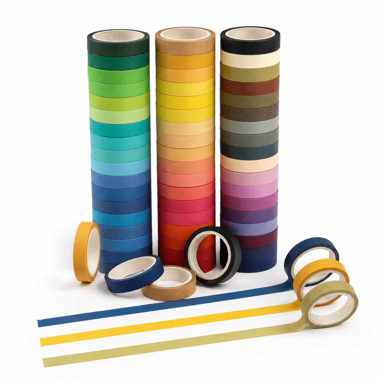 60 Rolls of 8mm Wide Rainbow Washi Tape, Decorative Craft Supplies for ...