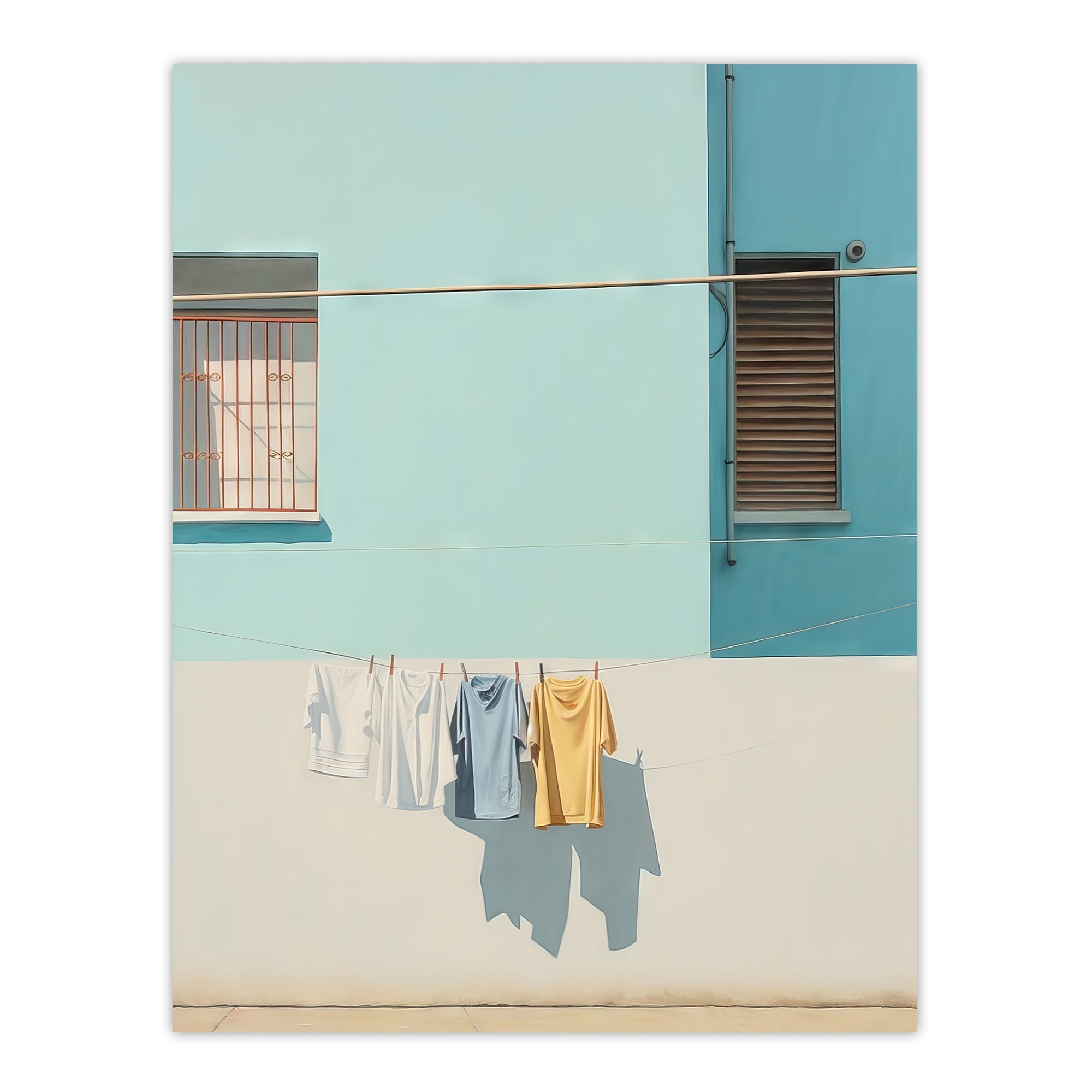 Washing Day Blues (And Yellow) By Amy Denver Minimalist Soft Pastel ...