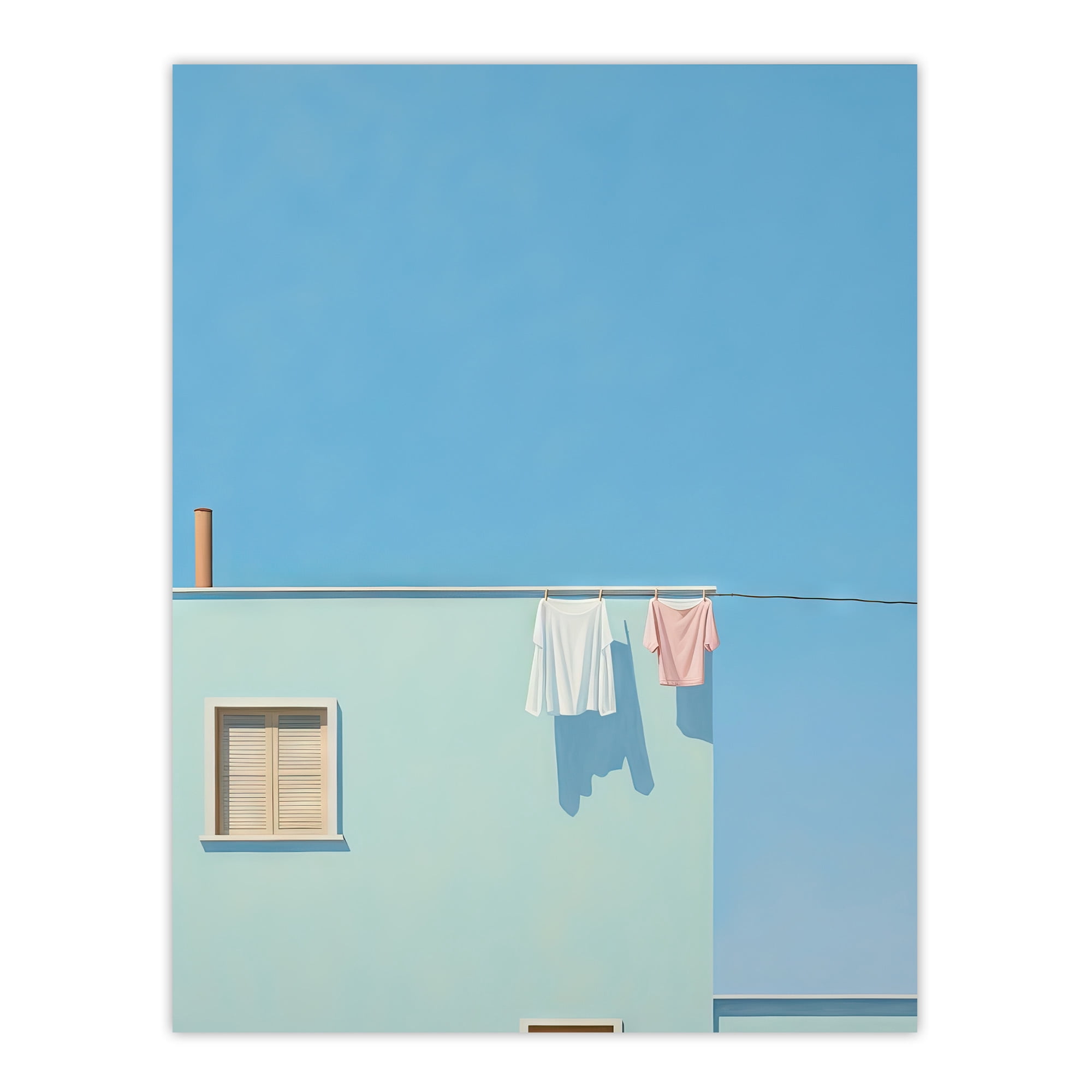 Washing Line Shadows By Amy Denver Minimalist Soft Pastel Laundry Room ...