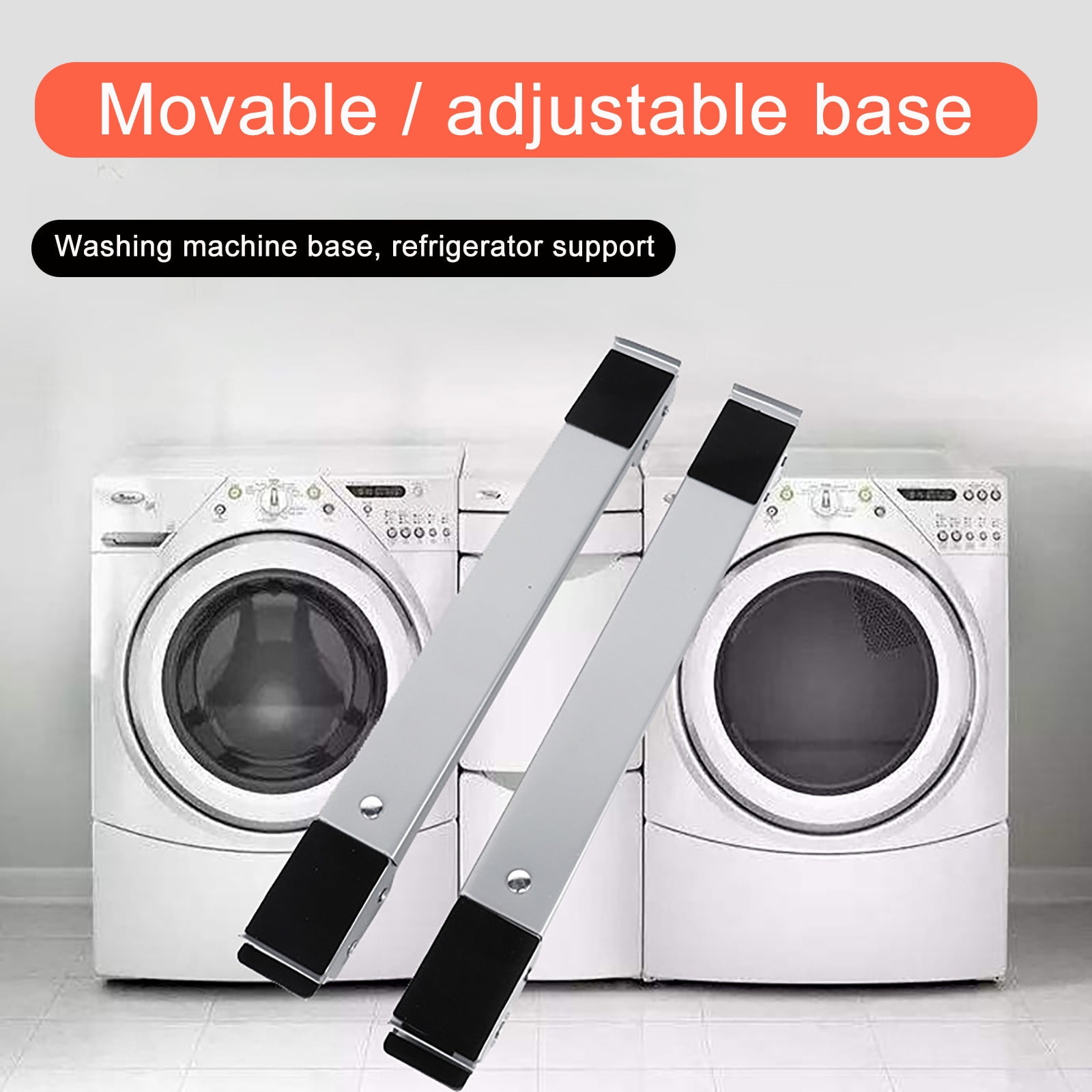 Washing Machine Anti-Vibration Stand Brackets with Wheels, Adjustable ...