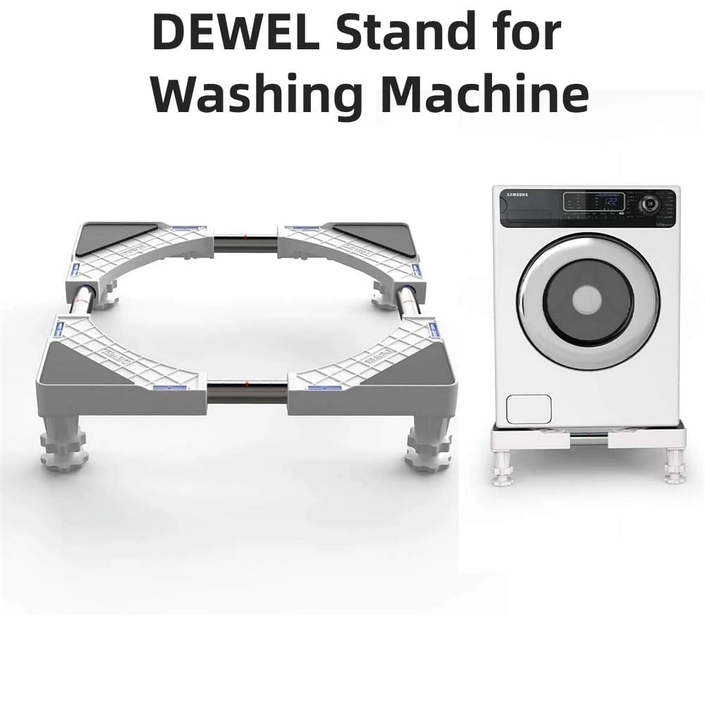 Washing Machine Base Rack Stand Shelf， Adjustable， White， 3.75 inch-4.7 ...
