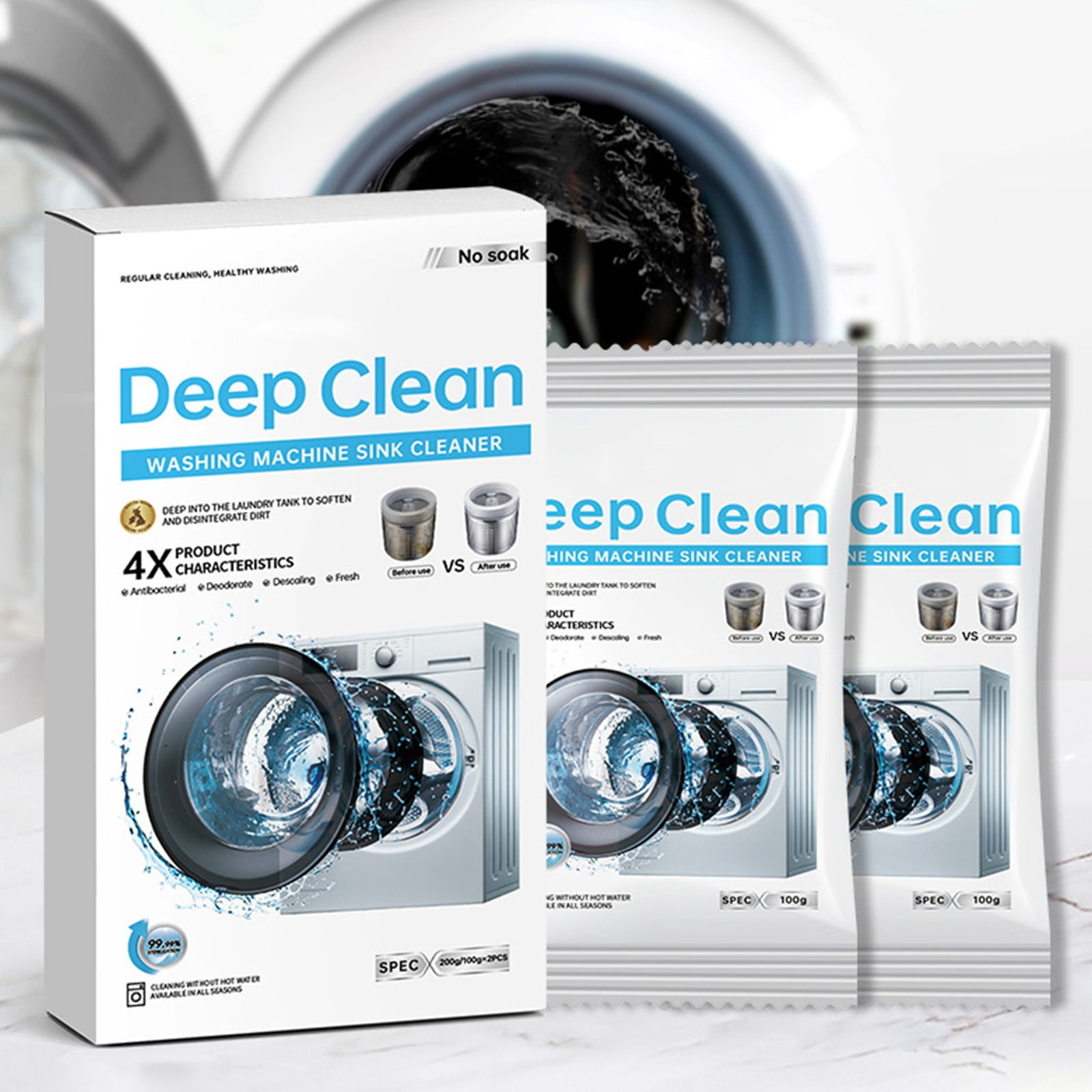 Washing Machine Cleaner Deep Clean Descaler & Sanitizer for Household ...