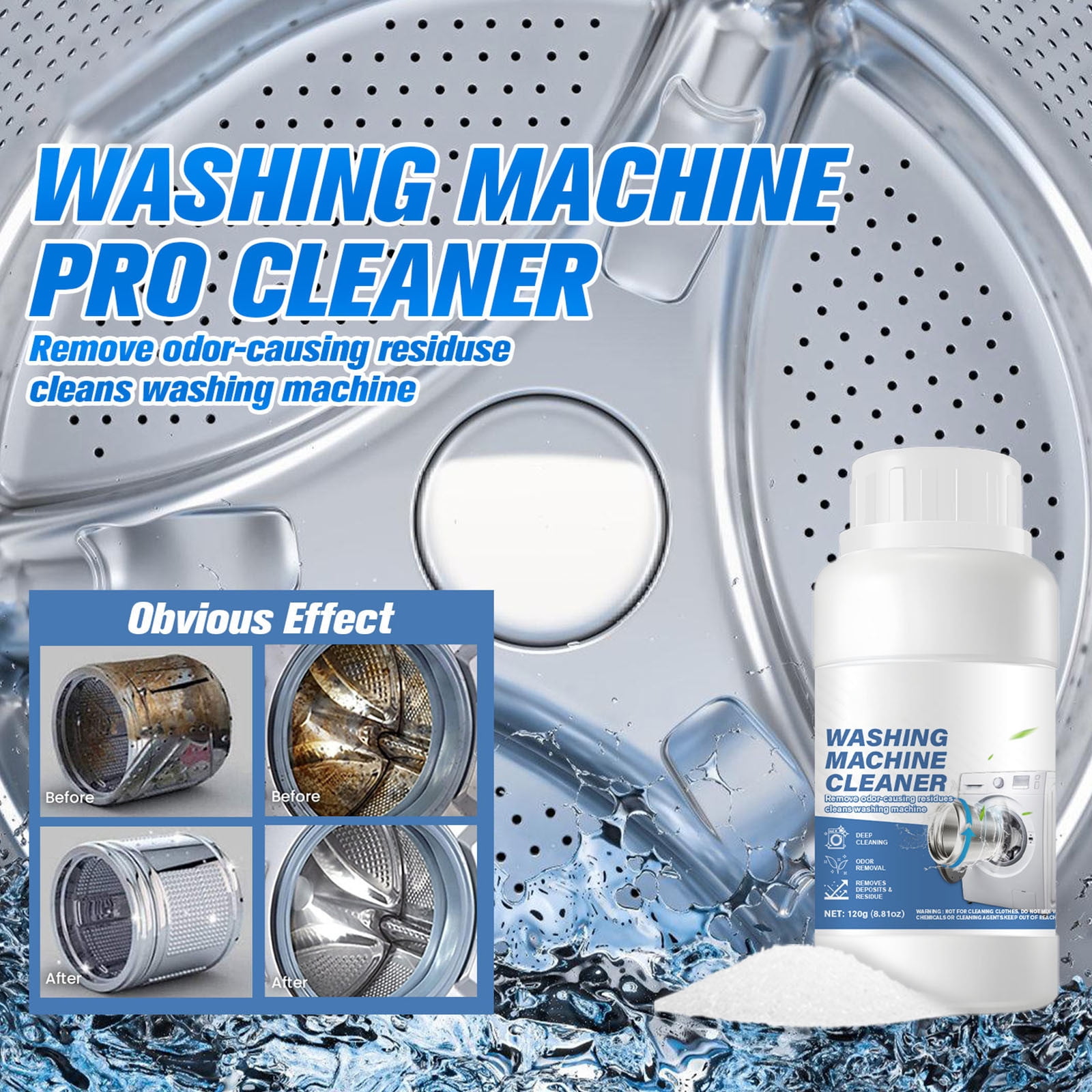 Washing Machine Cleaner Deep Cleaning Tablets for Front Load & Top Load ...