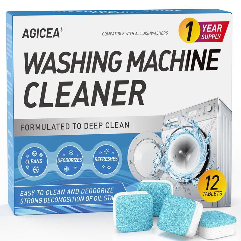 Washing Machine Cleaner Descaler 12 Pack - Deep Cleaning Tablets For HE ...