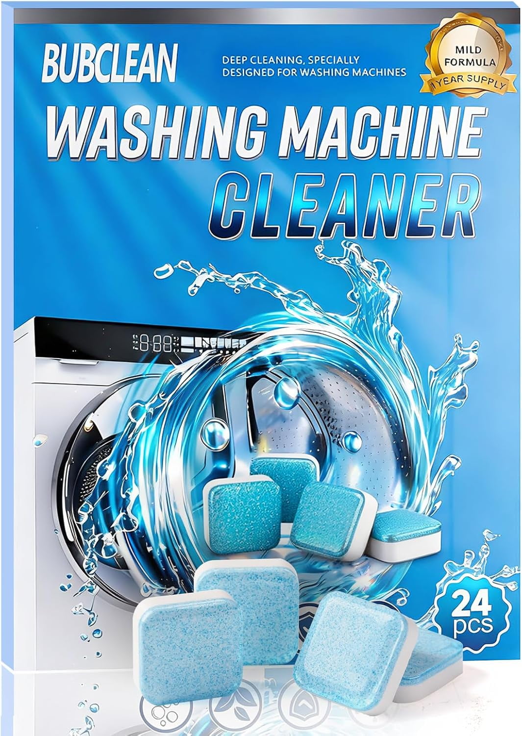 Washing Machine Cleaner Descaler, 24 pack Deep Cleaning Tablets for ...