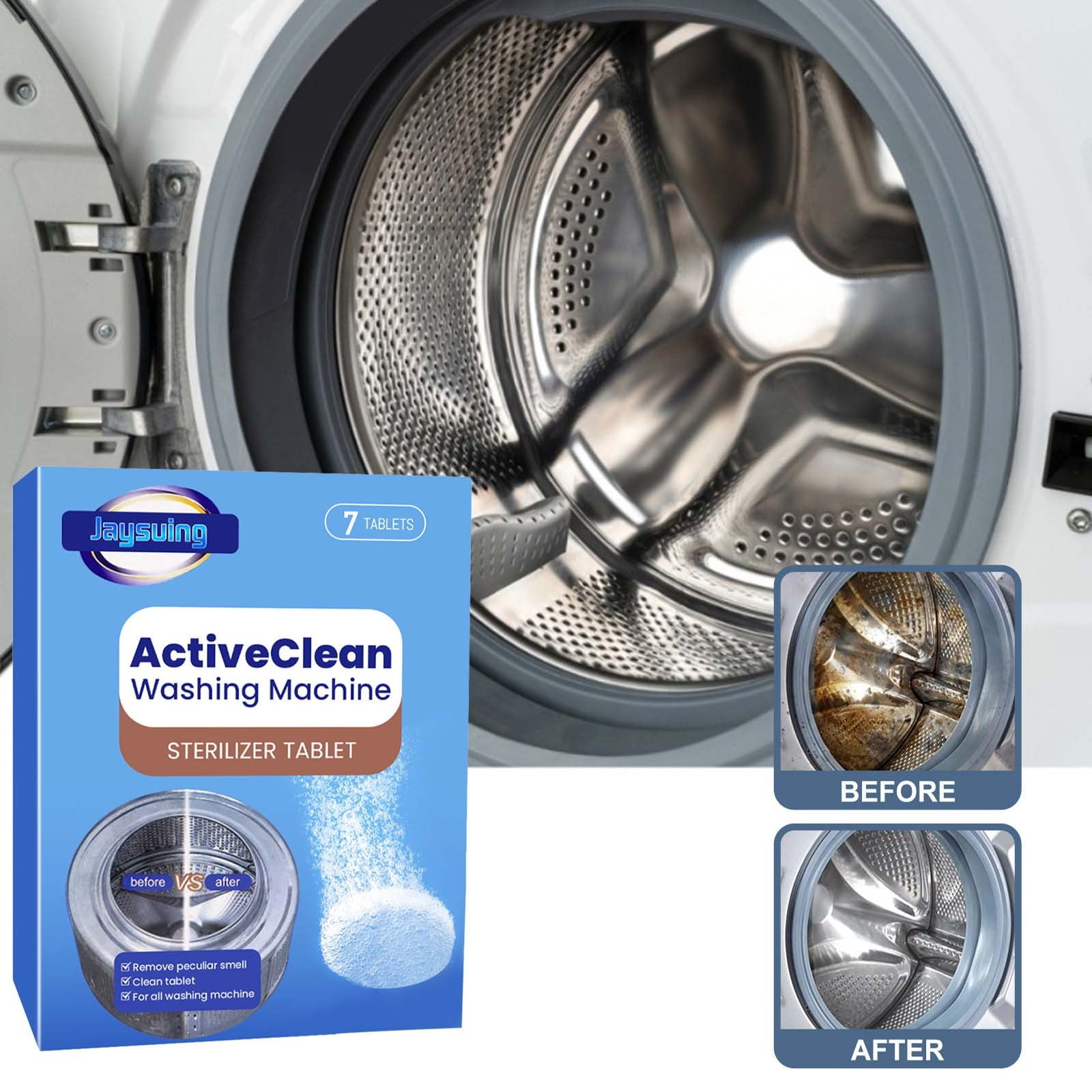 Washing Machine Cleaner Descaler 7 Tablets, Deep Cleaning Tablets for ...